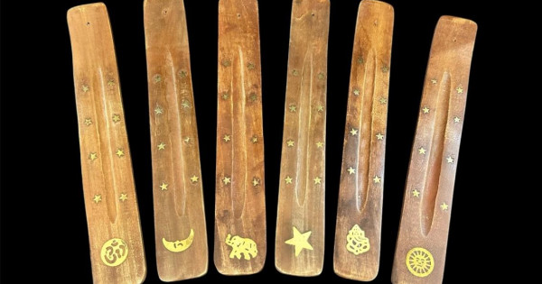 PORTA SAHUMERIO SKY DE MADERA CON BRONCE 'IH17'